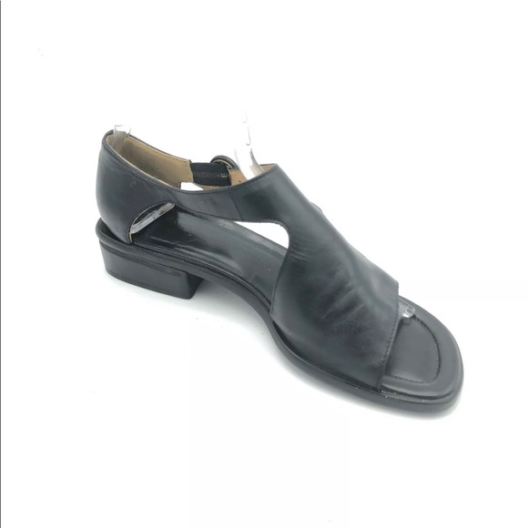 Enzo Angiolini | Shoes | Enzo Angiolini Sandals Black Slip Ons Open Toe ...